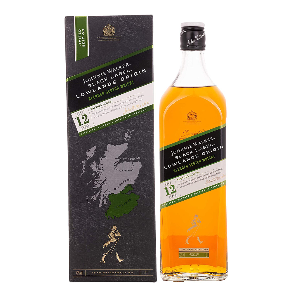 Johnnie Walker Black Label 12y LOWLANDS ORIGIN Limited Edition 42% 1L ...